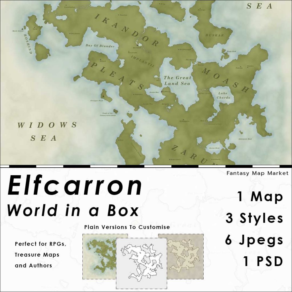 World in a Box Bundle 1 - 3 fantasy maps for homebrew dnd