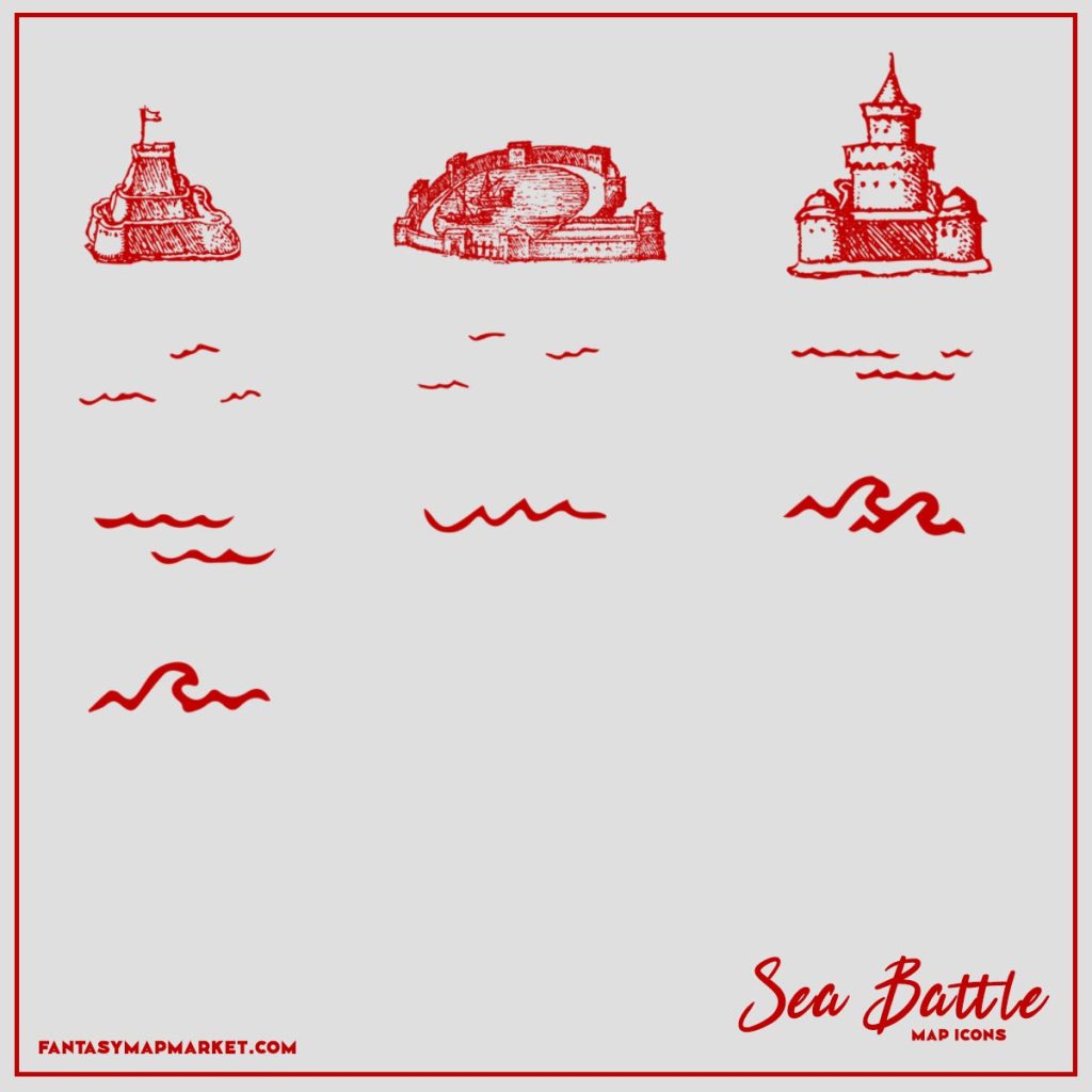 Buy Sea battle icons from the Fantasy Map Market